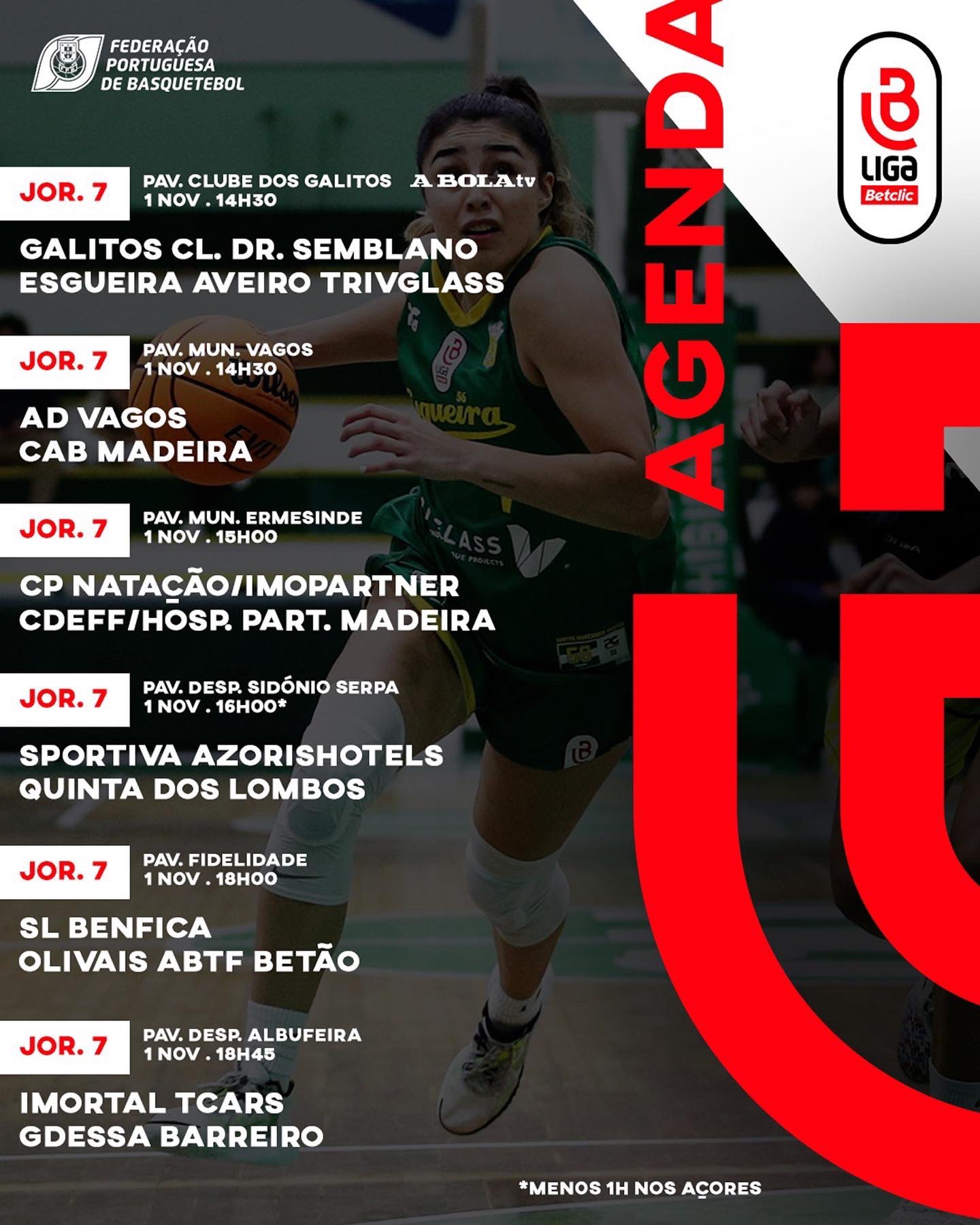 Feriado com jornada completa de Liga Betclic Feminina